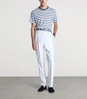 Dunhill Linen-cotton Stripe T-shirt