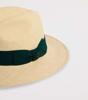 Dunhill Straw Panama Hat With Monogram