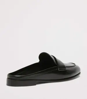 Max Mara Leather Logo Hardware Mules