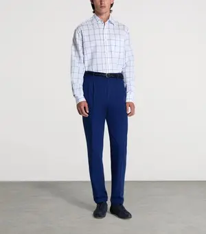 Dunhill Cotton-linen Check Shirt