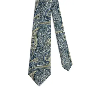 Dunhill Mulberry Silk Paisley Neck Tie - Grey