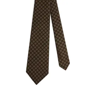 Dunhill Mulberry Silk Printed Neck Tie - Brown