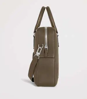 Montblanc Grained Leather Document Case With Top Handles And Detachable Strap