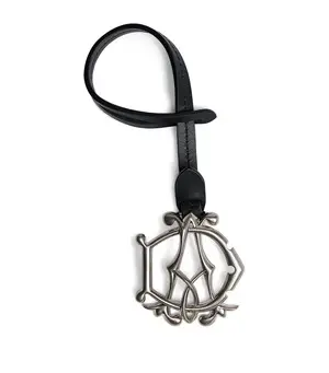 Dunhill Monogram Charm With Leather Strap - Black