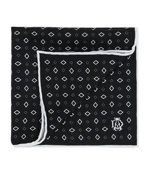 Dunhill Mulberry Silk Polka Dot Pocket Square - Black