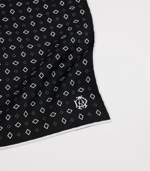 Dunhill Mulberry Silk Polka Dot Pocket Square