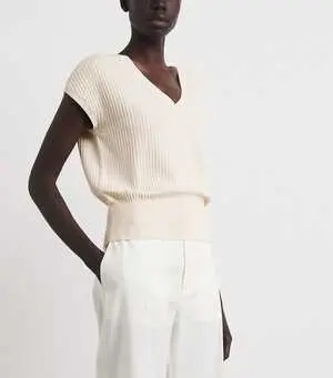 Eleventy Cotton Knitted Sweater Vest - Ivory