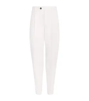 Eleventy Stretch Cotton Relaxed Trousers - White