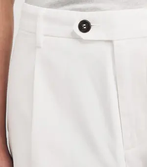 Eleventy Stretch Cotton Relaxed Trousers - White