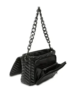 THINK ROYLN Muse Moto Medium Quilted Nylon Crossbody Bag