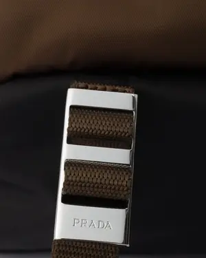 Prada Re-nylon And Saffiano Leather Shoulder Bag - Black