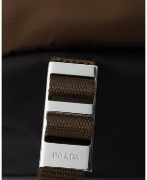 Prada Re-nylon And Saffiano Leather Shoulder Bag - Black