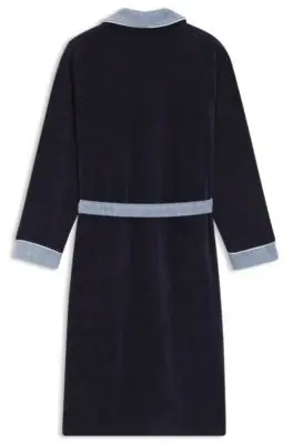 BOSS Embroidered Logo Cotton Velvet Dressing Gown