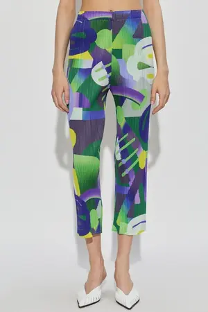 Issey Miyake Abstract Pattern Trousers - Multicolour