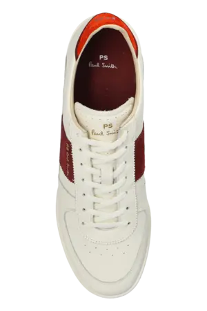 Paul Smith Low Top Leather Sneakers With Velvet Trim - White