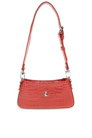 VIVIENNE WESTWOOD Tasha Crocodile-embossed Leather Shoulder Bag - Pink