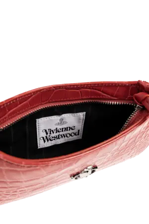 VIVIENNE WESTWOOD Tasha Crocodile-embossed Leather Shoulder Bag - Pink