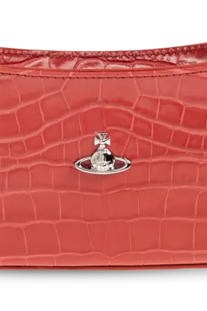 VIVIENNE WESTWOOD Tasha Crocodile-embossed Leather Shoulder Bag - Pink