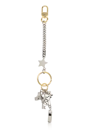 Marc Jacobs Embellished Bag Charm With Mixed Charms - Silver
