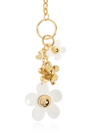 Marc Jacobs Golden Bag Charm With Floral Motif