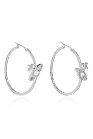 VIVIENNE WESTWOOD Olympia Hoop Earrings With Planet Motif - Silver