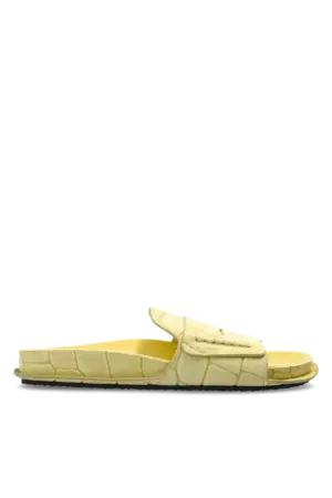 Jacquemus Suede Crocodile Effect Slides