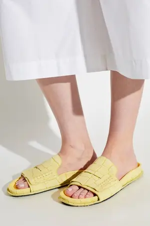 Jacquemus Suede Crocodile Effect Slides
