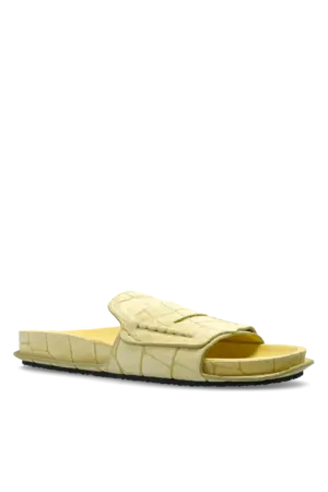 Jacquemus Suede Crocodile Effect Slides