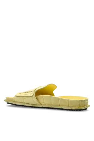 Jacquemus Suede Crocodile Effect Slides