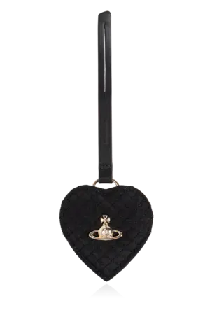 VIVIENNE WESTWOOD Heart Shape Bag Charm With Mirror - Black