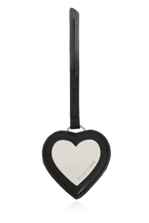 VIVIENNE WESTWOOD Heart Shaped Quilted Bag Charm With Mirror - Black