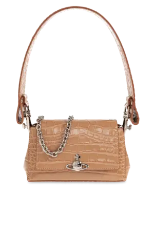 VIVIENNE WESTWOOD Hazel Small Croc Effect Bag - Beige