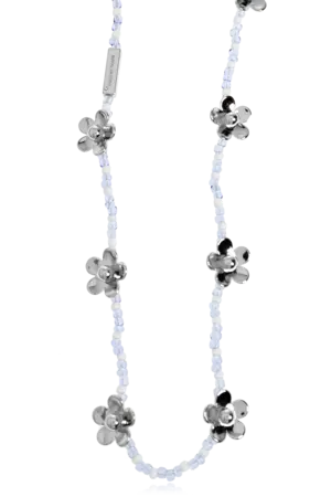 Marc Jacobs Floral Motif Necklace - Silver