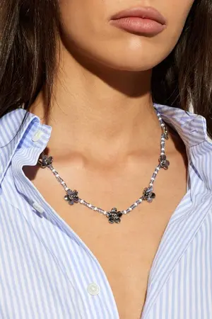 Marc Jacobs Floral Motif Necklace - Silver