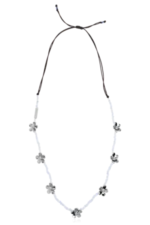 Marc Jacobs Floral Motif Necklace - Silver