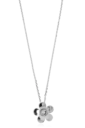 Marc Jacobs Tone Brass Floral Motif Necklace - Silver