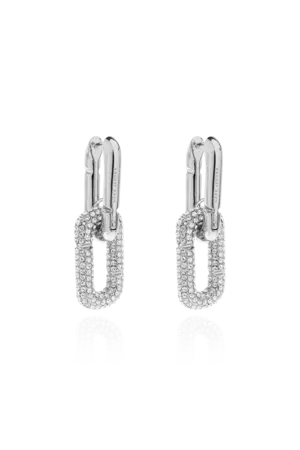Marc Jacobs Crystal Embellished Link Hoop Earrings