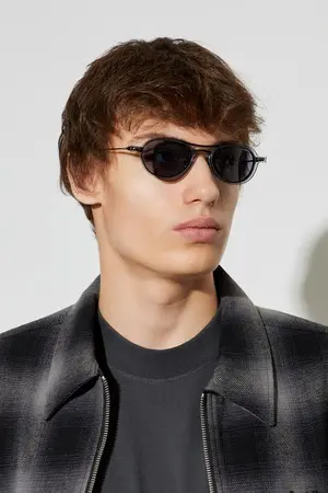 Maison Kitsuné X A. Society Oval Titanium Sunglasses