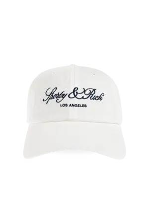 SPORTY & RICH Cotton Baseball Cap With Embroidered Logo - White
