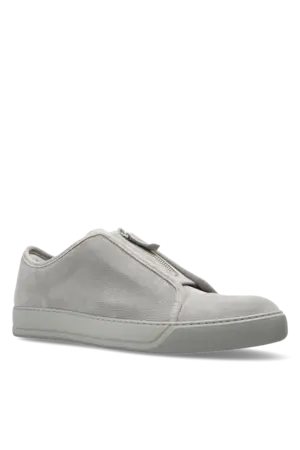 LANVIN Bb1 Suede Sneakers With Zipper Closure - Grey
