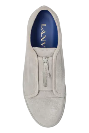 LANVIN Bb1 Suede Sneakers With Zipper Closure - Grey