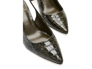 Vince Camuto Hamden Buckle Slingback Pumps - Olive