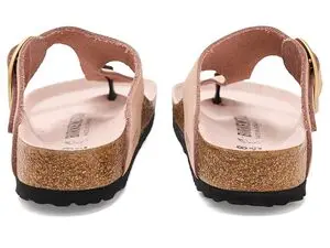 BIRKENSTOCK Gizeh Big Buckle Printed Footbed Nubuck Dress Sandals - Pink