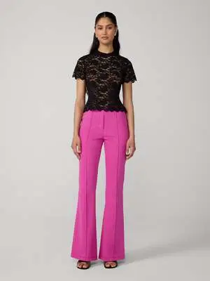 Diane Von Furstenberg Short Sleeve Lace Top