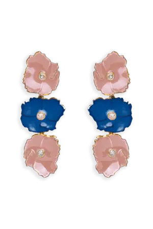 LAVANI JEWELS Gold Plated Prunus Earrings - Pink