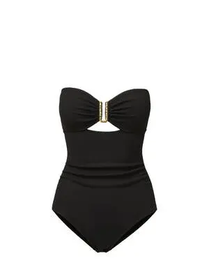 CHANGE OF SCENERY Lisa Bandeau One Piece Swimsuit With Gold Hardware - Black