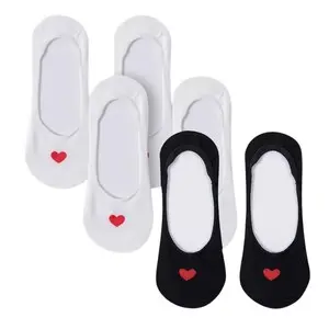 HIGH HEEL JUNGLE BY KATHRYN EISMAN Secret Heart No-show Sock 3 Pack - Black