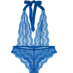 JOURNELLE Journelle Natalia Lace Bodysuit Blue