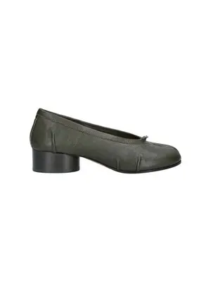 MAISON MARGIELA Tabi Ballet Flats In Sheep Leather - Green