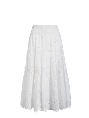 CHANGE OF SCENERY Eyelet Charlie Skirt - White